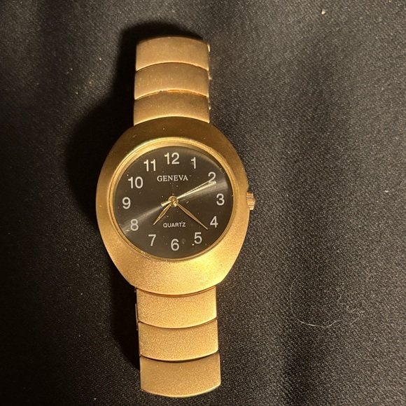 Geneva | Accessories | Vintage Geneva Gold With Black Dial | Poshmark